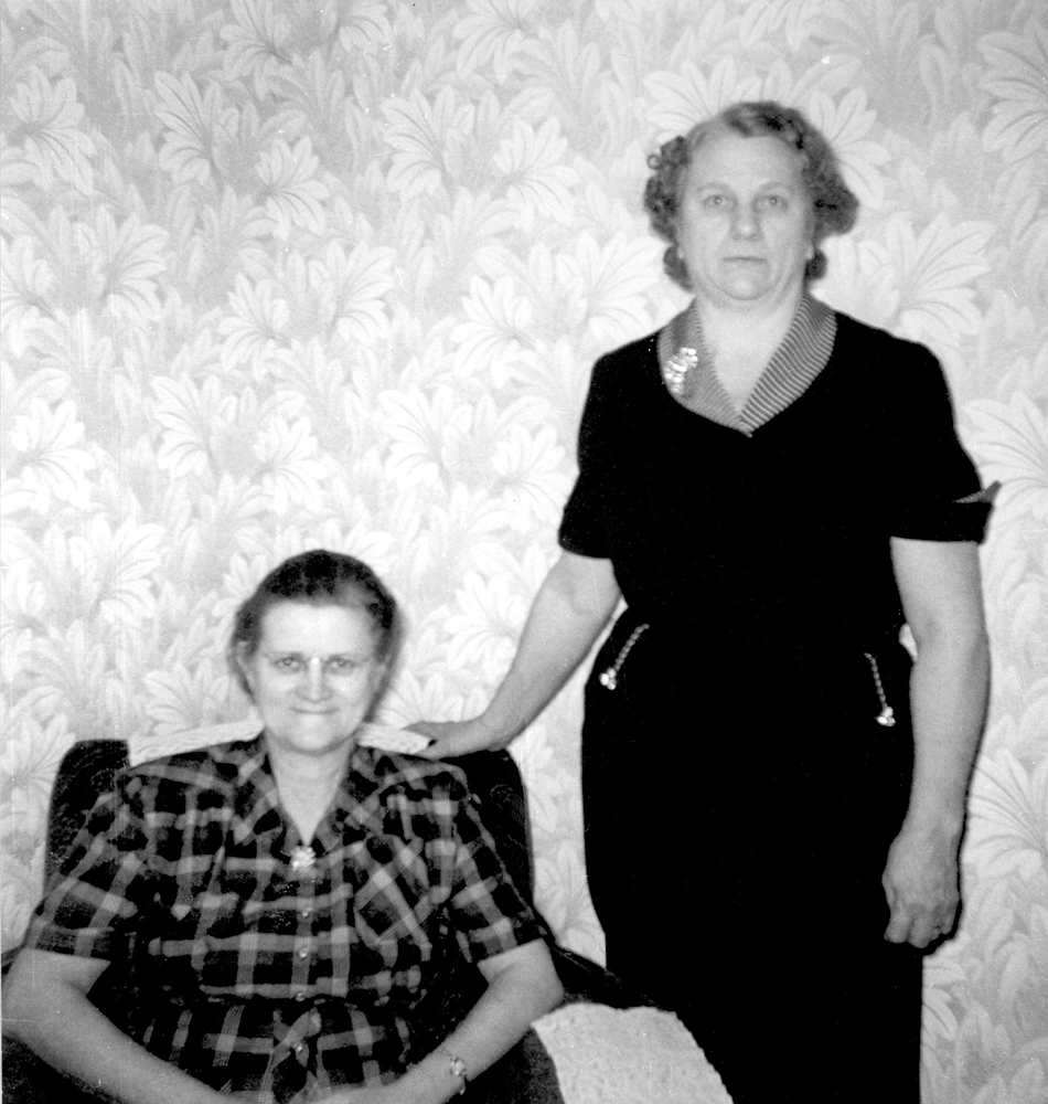 January 10, 1956: Minnie (Hansen) Bruhn & Jessie (Stribe) Nissen