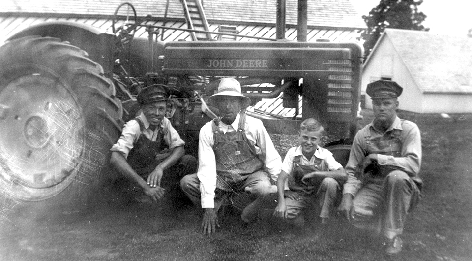 Herbert, William, Bill, and George by the Bruhn family 1945 John Deere B