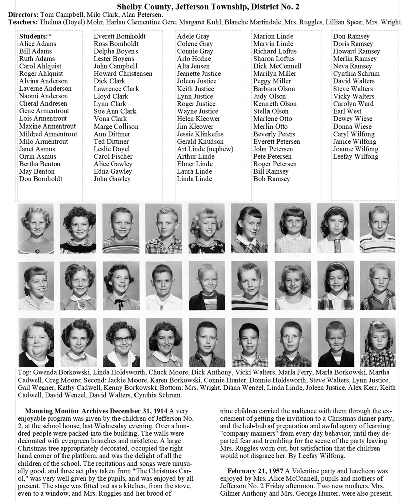 Page 131 of the Manning Schools history book.