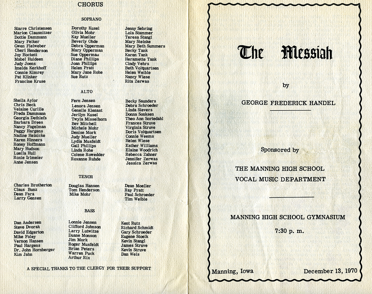 Practicing in the old high school gym.