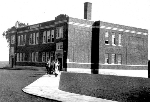 The "brand new" high school in 1918. The Rec Center Racquetball court ...