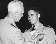 An Admiral pinning on Dick's "Wings of Gold."